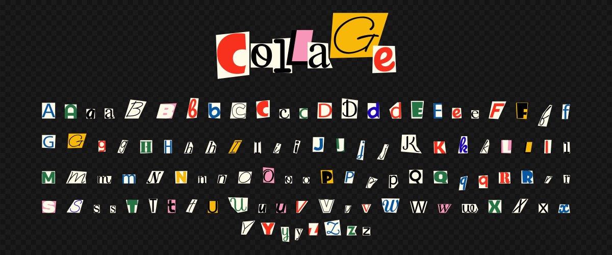 Paper style ransom note letter cut letters Vector Image