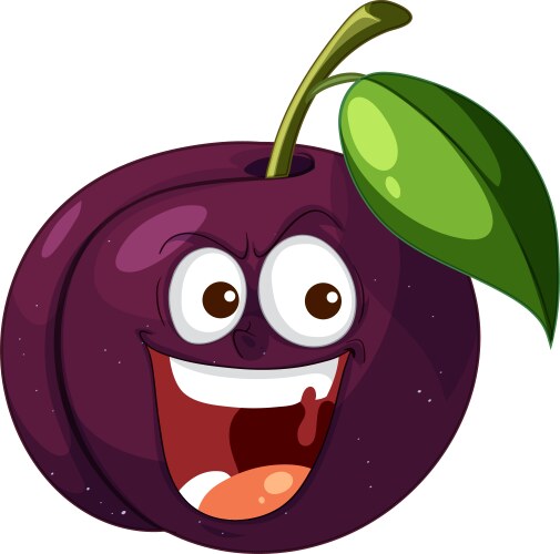 Plum fruit cartoon isolated Royalty Free Vector Image