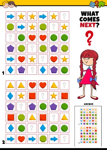 Educational game for children what comes next Vector Image
