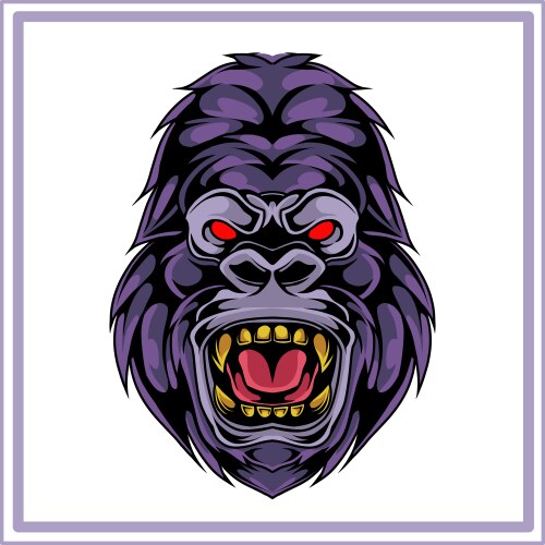 Gorilla esport logotype king kong logo icon Vector Image