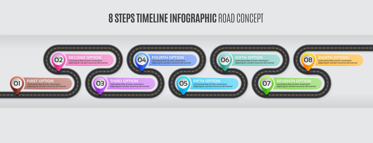 Navigation map infographic 5 steps timeline Vector Image