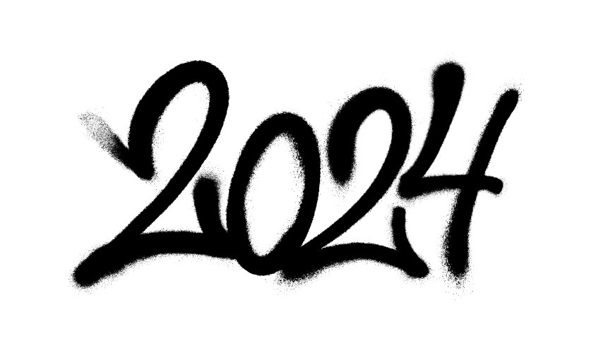 Sprayed 2024 tag gfont graffiti with overspray Vector Image