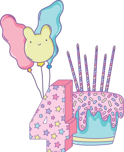 Number twenty four and cartoon children group Vector Image