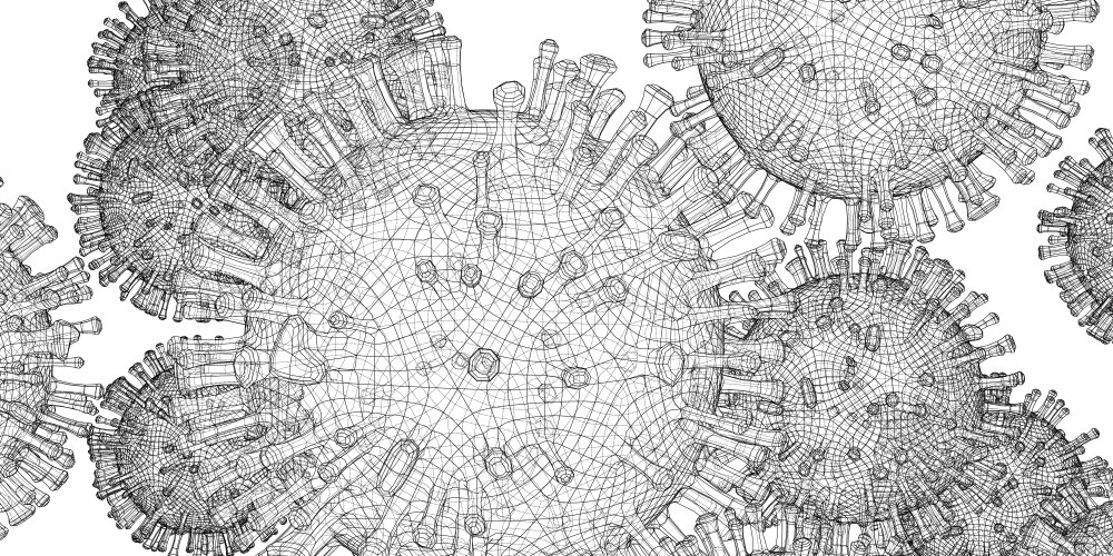 Wire-frame model a virus Royalty Free Vector Image