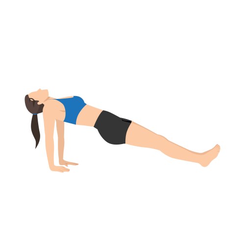 Woman doing exercise in thoracic rotation pose Vector Image