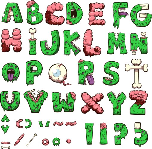 Cartoon zombie hands set for horror design Vector Image