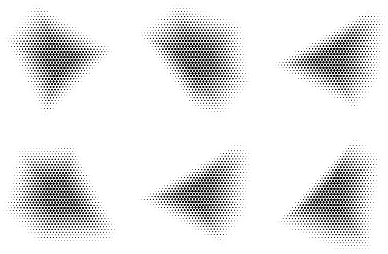 Halftone hexagon pattern reprographic technique Vector Image