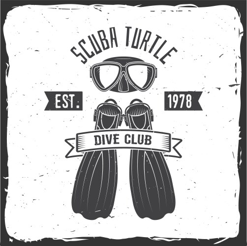 Set of vintage dive helmets diver emblems Vector Image