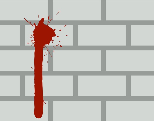Blood on brick wall icon Royalty Free Vector Image