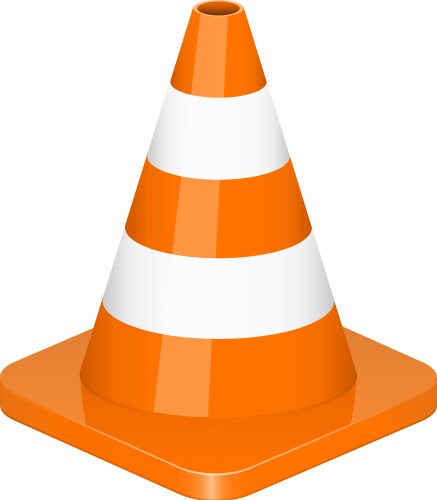 Traffic cone road equipment cartoon style Vector Image
