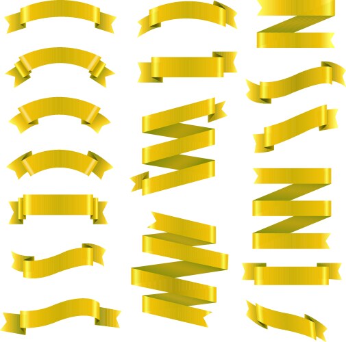 Yellow ribbon isolated transparent background Vector Image