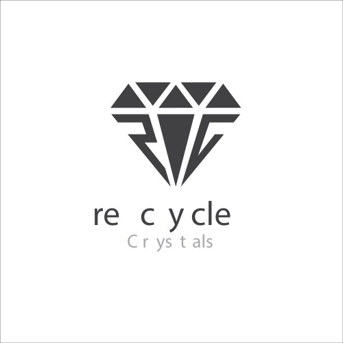 R c crystals gold logo designs simple modern Vector Image