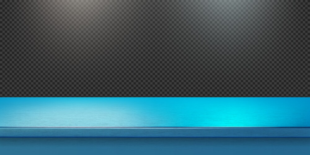 Blue steel countertop empty shelf Royalty Free Vector Image
