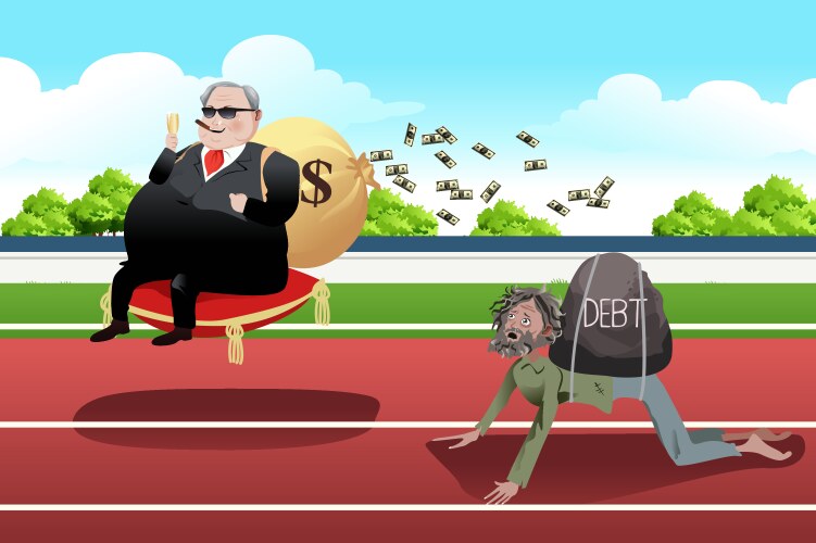 Gap between rich and poor Royalty Free Vector Image