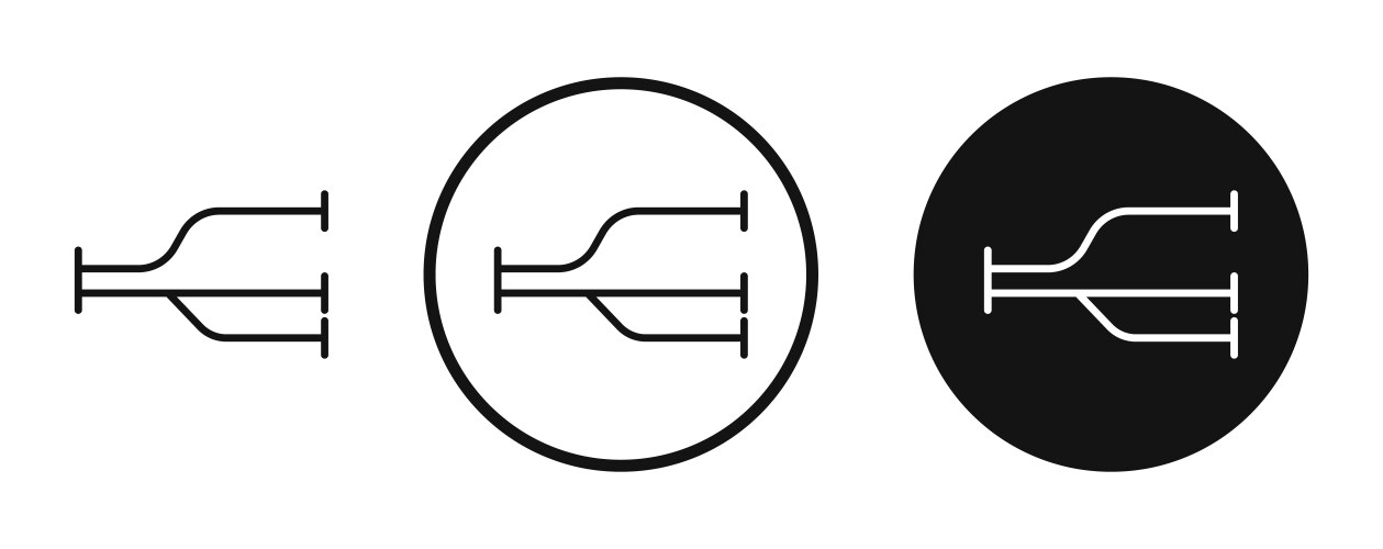 Diagram sankey icon set in black and white filld Vector Image