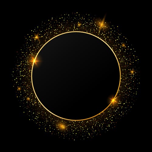 Golden Light Border with Stars Royalty Free Vector Image