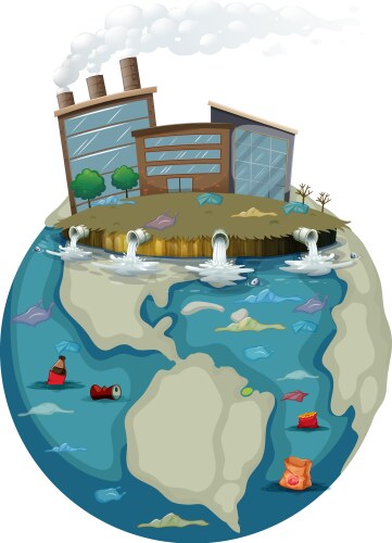 Greenhouse effect and global warming earth Vector Image