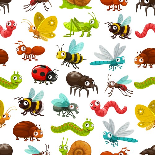 Seamless pattern with insect Royalty Free Vector Image
