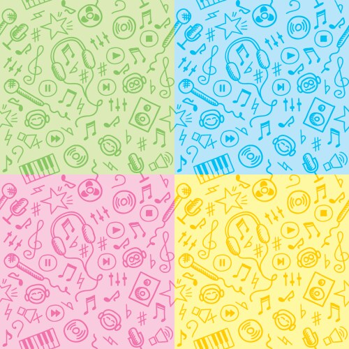 Doodle music pattern Royalty Free Vector Image