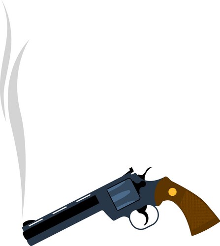 Smoking revolver icon Royalty Free Vector Image