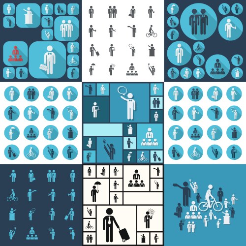 Assembly people silhouettes stick figure Vector Image
