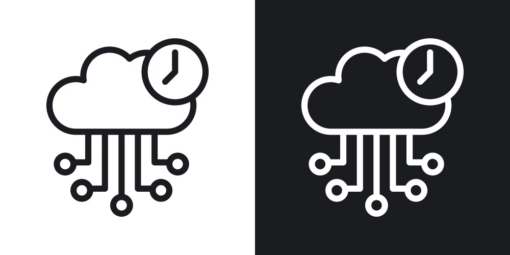 High server uptime icon set network reliability Vector Image
