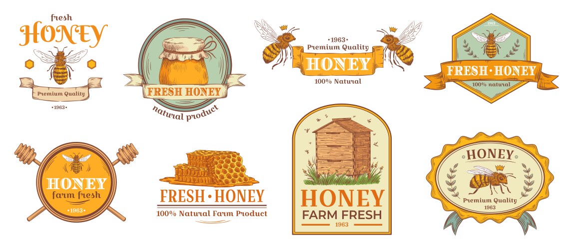 Bee Label Vector Images (over 13,000)