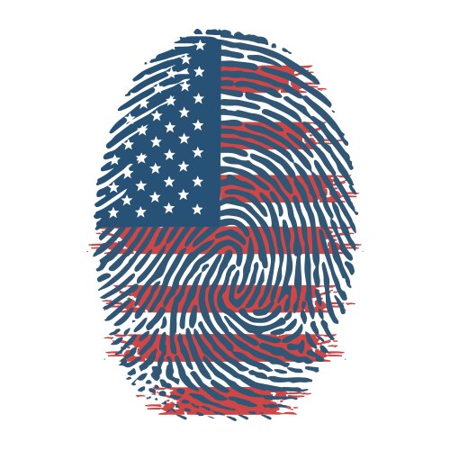 American flag fingerprint finger Royalty Free Vector Image