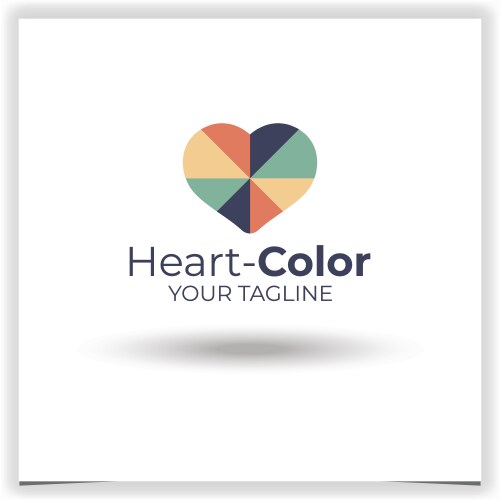 Colorful heart logo design template Royalty Free Vector