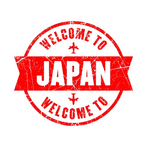 Greeting card welcome to japan Royalty Free Vector Image