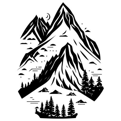 Mountain nature sketch Royalty Free Vector Image Mountain nature sketch Royalty Free Vector Image