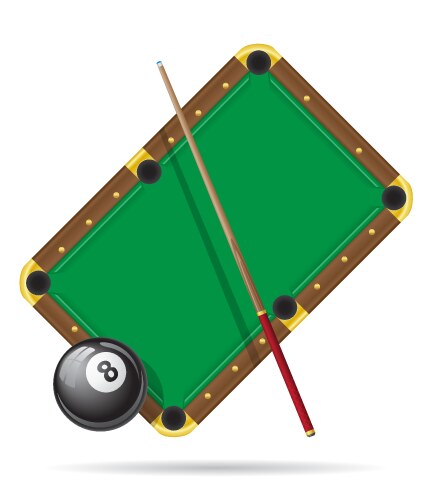 Billiard balls and table 3d realistic Royalty Free Vector