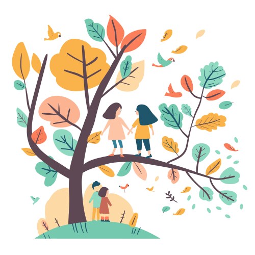 Beautiful colorful tree Royalty Free Vector Image