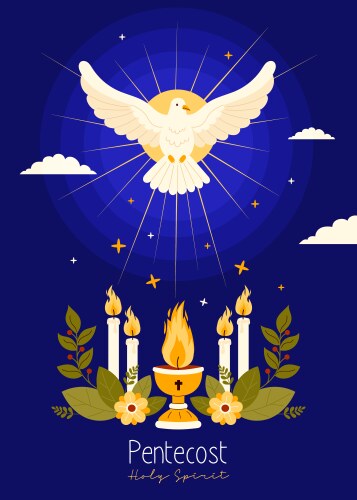 Pentecost sunday holy spirit white dove banner Vector Image