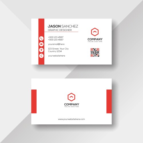 Elegant red and white id card design template – Royalty-Free Vector ...