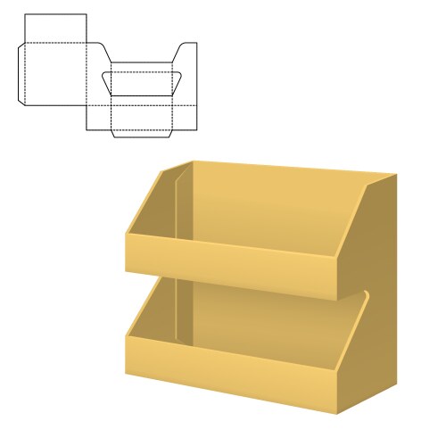 Box packaging die cut template design 3d mock-up Vector Image