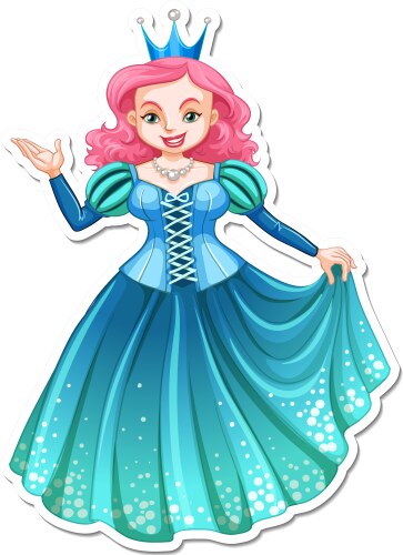 Queen wearing blue gown Royalty Free Vector Image