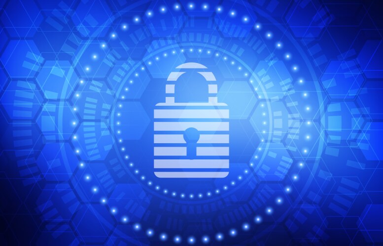 Blue tech circle and technology background Vector Image