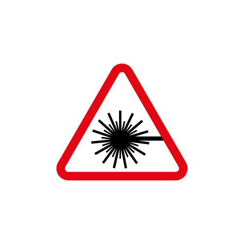 Laser warning icon set notice for areas Royalty Free Vector