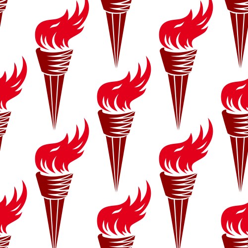 Torches with burning flame seamless pattern Vector Image