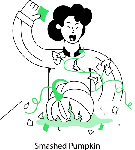 Easy to edit linear mini of smashed p Royalty Free Vector