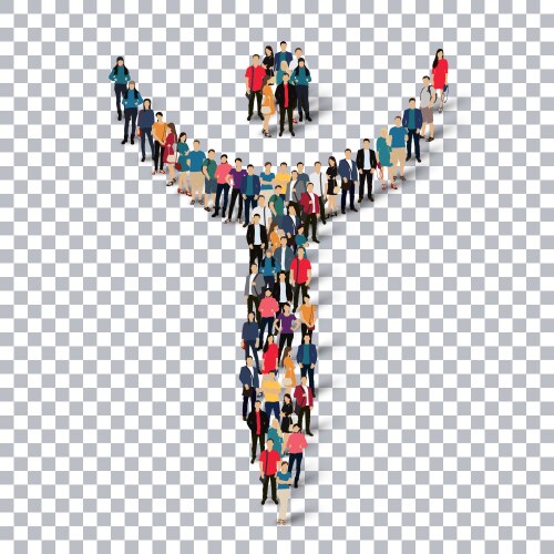 Man symbol people 3d transparency Royalty Free Vector Image