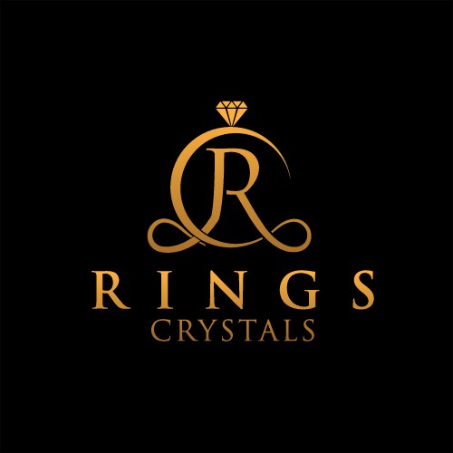 R c crystals gold logo designs simple modern Vector Image