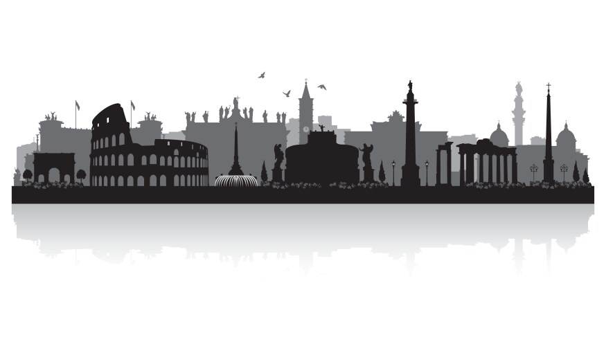 Rome Skyline Silhouette Royalty Free Vector Image