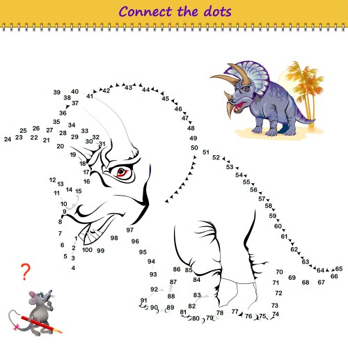 Connect the dots from 1 to 60 and color scooter Vector Image