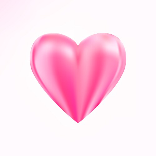 Realistic pink heart icon 3d shape Royalty Free Vector Image