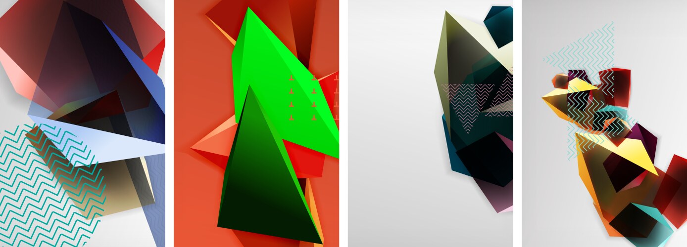 Abstract low poly stone design geometric 3d Vector Image