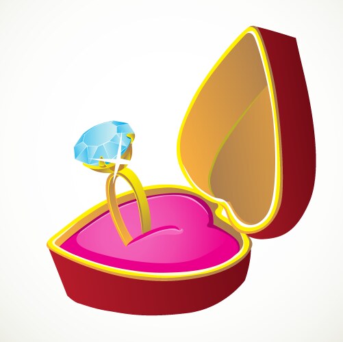 Pink heart gold ring Royalty Free Vector Image