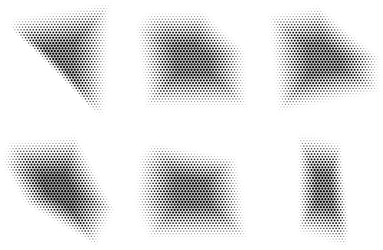 Halftone hexagon pattern reprographic technique Vector Image