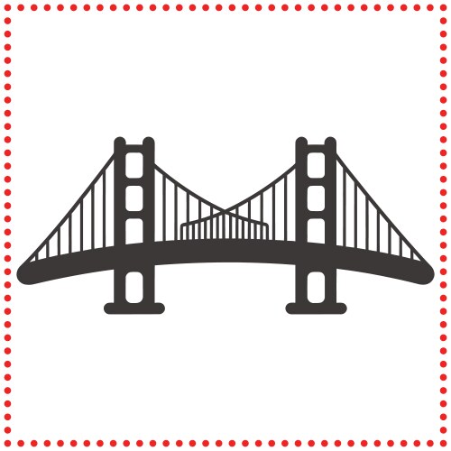 Paths of progress bridge silhouette for urban Vector Image